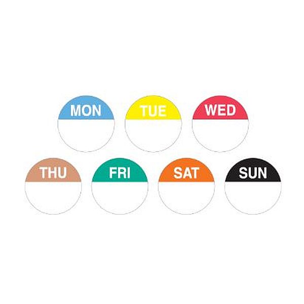 Circle 25mm Removable Day Label Roll 1000 – Gemini Catering Equipment